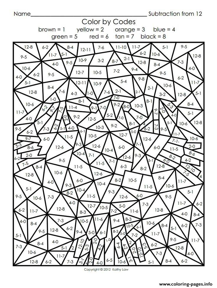 Color By Number Adults Maths Coloring Page Printable