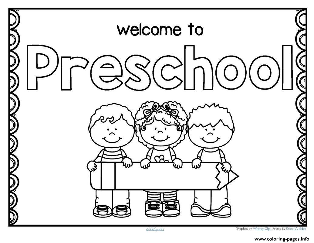 Back To School Preschool Coloring Page Printable