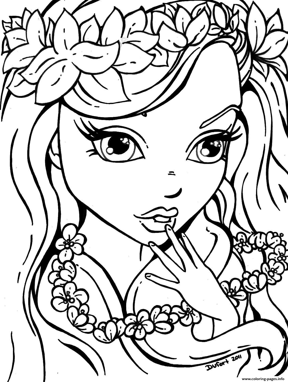 Flowers Girls For Teens Coloring Page Printable