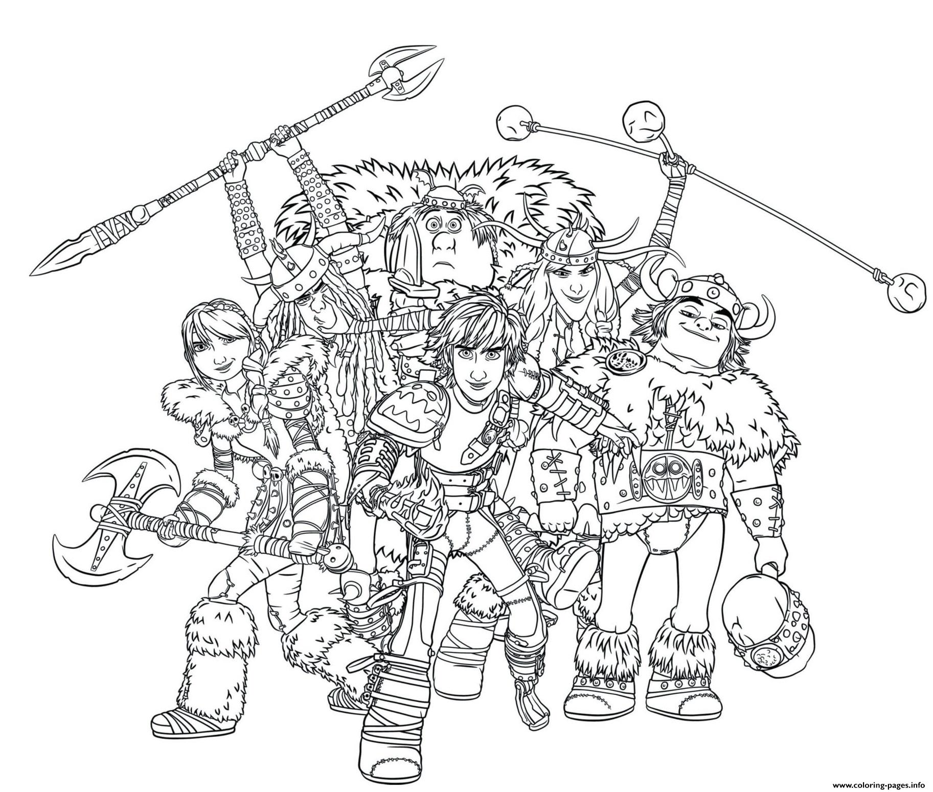 Dragon Riders How To Train Your Dragons Team Coloring Page Printable