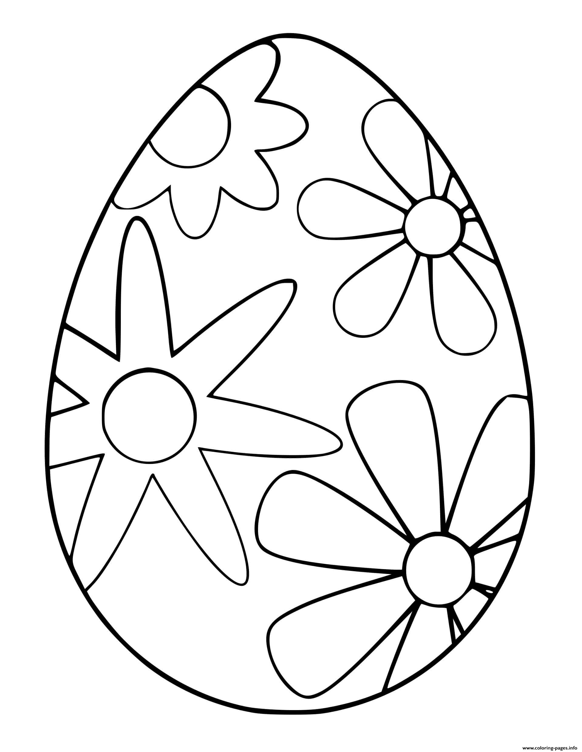 Easter Flower Simple Easy Egg Coloring page Printable Easter Flower Simple Easy Egg Coloring page Printable